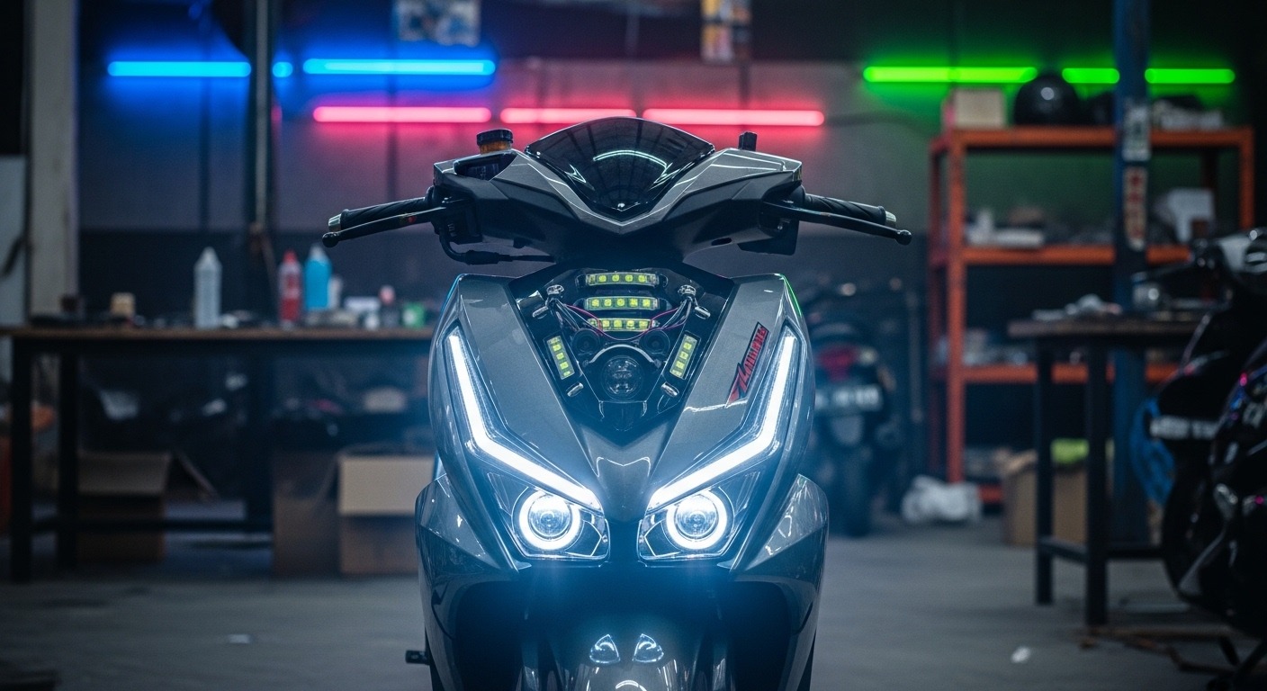 Modifikasi Lampu Projie Biled Motor Matic Viral di TikTok, Tetap Terang ...
